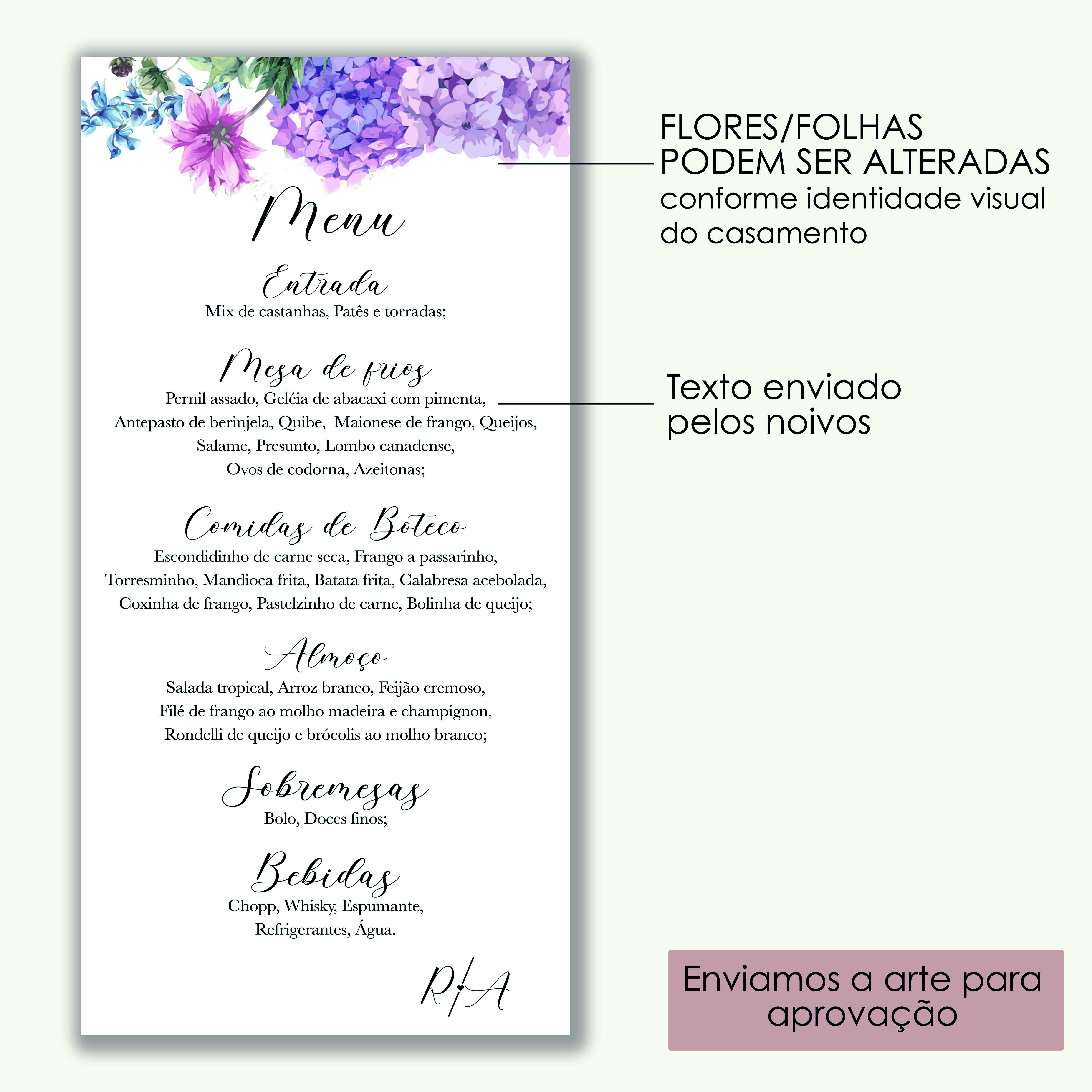 Menu Casamento - Menu - Tutu Convites - Convites de Casamento, 15 anos ...